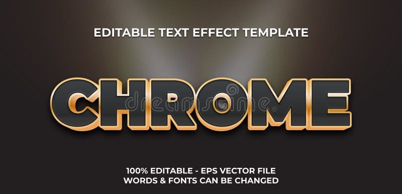 Chrome Black and Gold Editable Text Effect Stock Illustration ...
