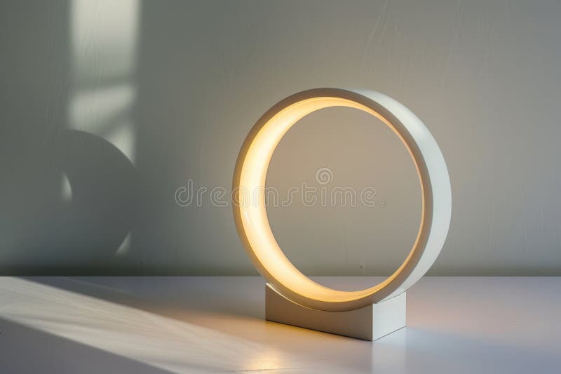 Ring Lamp for Indoor Lighting, Placed on a Simple White Background ...