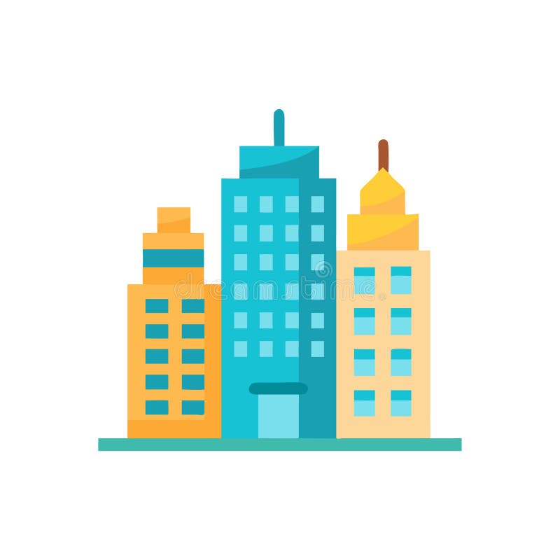 Stylish City Icon for Urban Design Stock Illustration - Illustration of ...