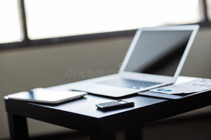 Stylish and Classy, the Laptop in the Workplace. Stock Photo - Image of ...
