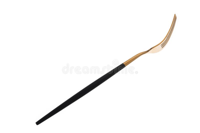 Stylish Clean Gold Fork Isolated on White Background Stock Image ...