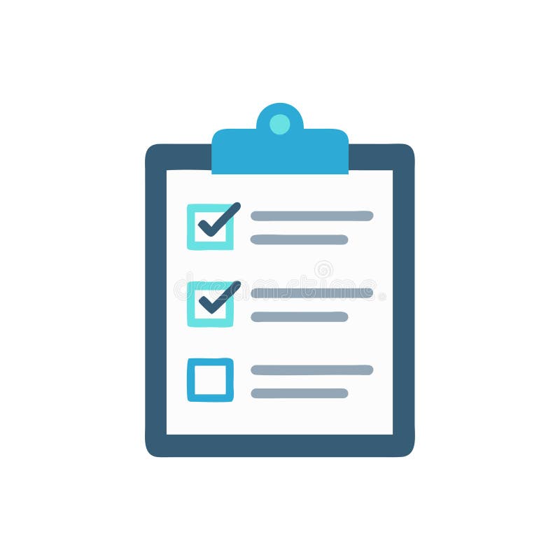 Stylish Clipboard Tasks Symbol Stock Illustration - Illustration of ...