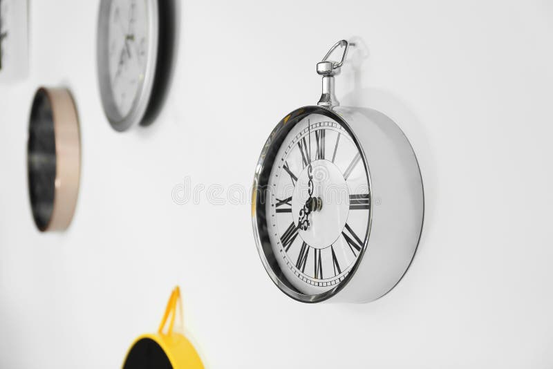 Stylish Clock with Roman Numerals Stock Image - Image of management ...