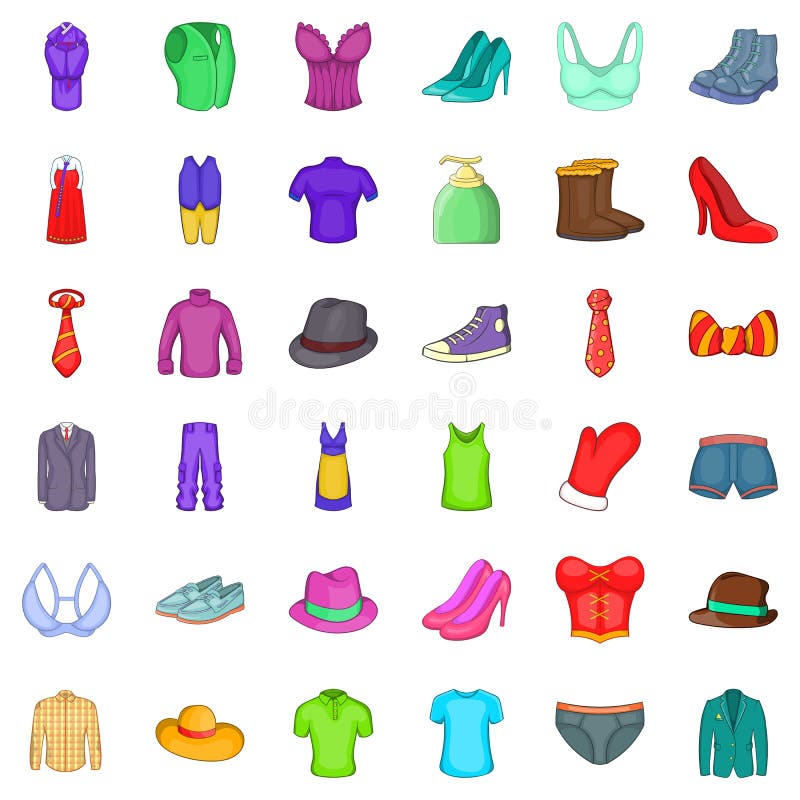 Stylish Clothes Icons Set Simple Style Stock Vector Illustration Of