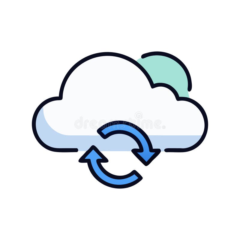 Stylish Cloud Backup Icon stock vector. Illustration of icon - 351630338