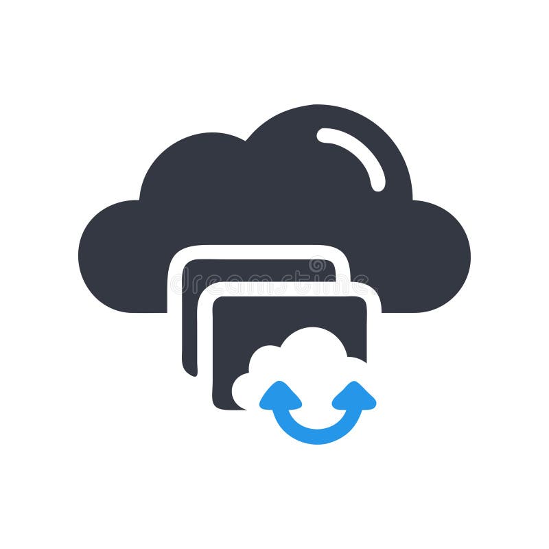 Stylish Cloud Backup Icon stock vector. Illustration of data - 351630351