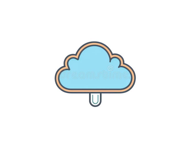 Stylish Cloud Design Element on White Background Suitable for Various ...