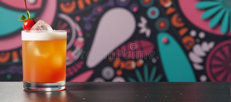 A Stylish Cocktail Bar Backdrop Incorporating Space Elements for ...