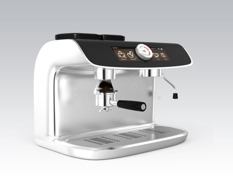 Stylish Coffee Machine with Touch Screen Stock Illustration ...