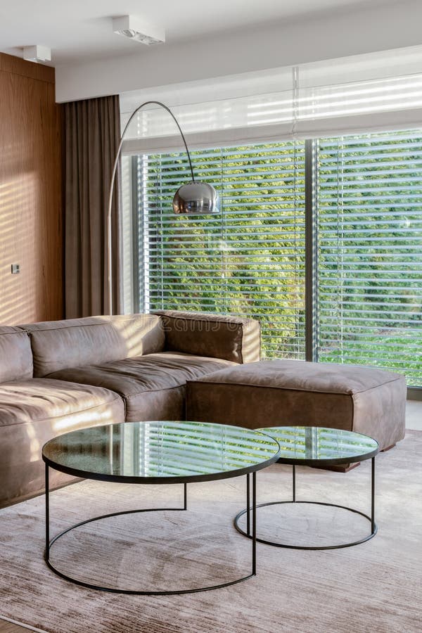 Stylish Coffee Tables in Living Room Stock Image - Image of interior ...