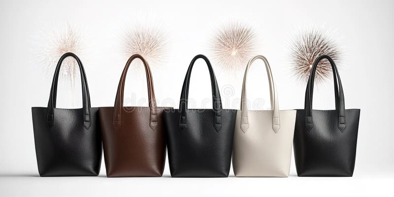 Stylish Collection of Minimalist Tote Bags Displayed Against a Simple ...