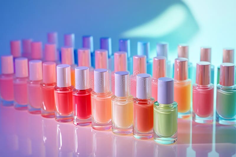 A Stylish Collection of Pastel-colored Nail Polishes Arranged ...