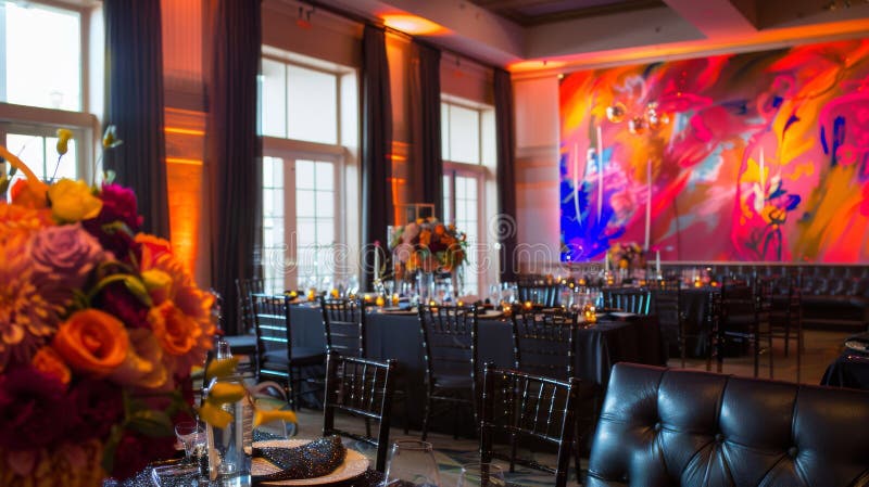 Stylish Color Scheme Creates a Sleek Party Backdrop Stock Illustration ...