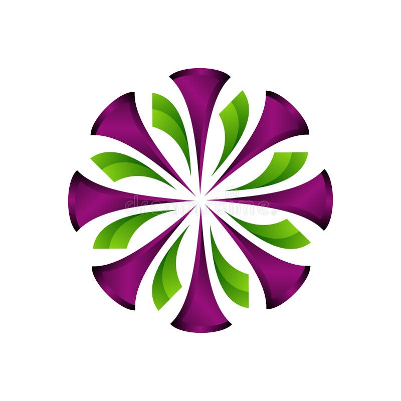 Round Flower Frame Logo Vector Illustrations. Circle Floral Ornament ...