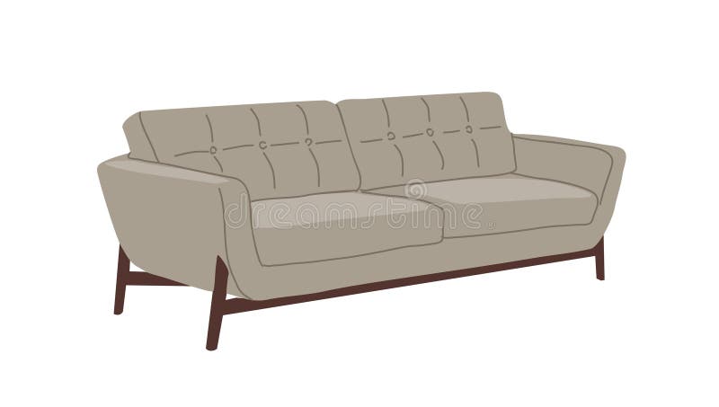 Stylish Comfortable Gray Sofa Vector Flat Isolated Stock Vector ...