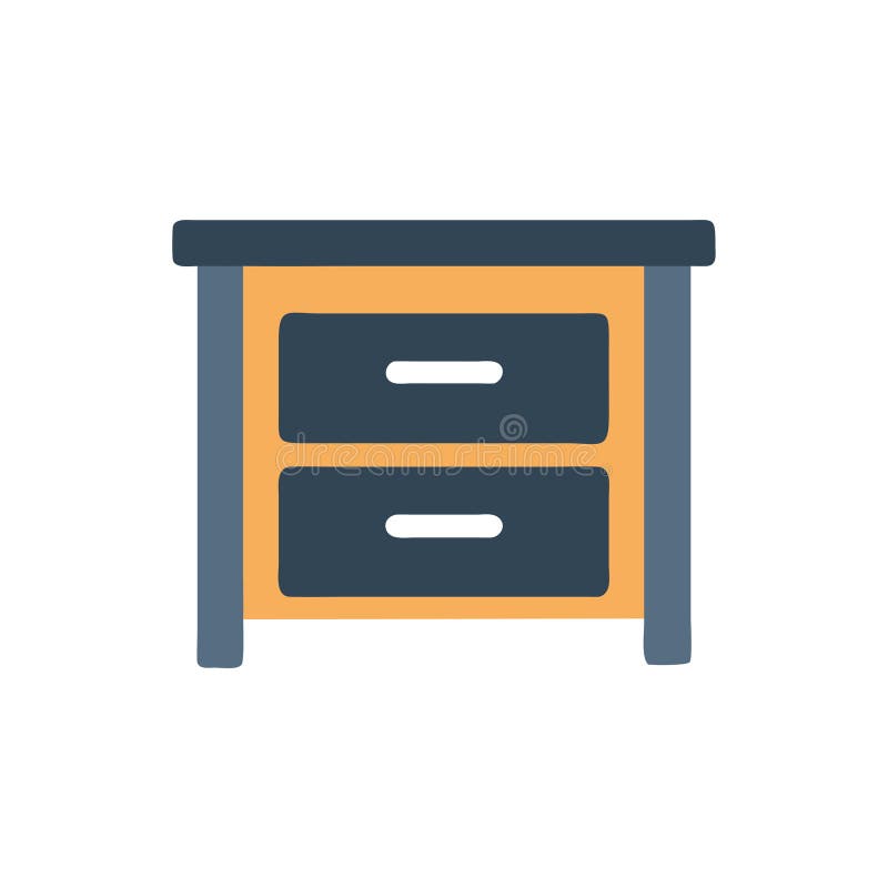 Stylish Compact Desk Drawer Symbol Stock Illustration - Illustration of ...