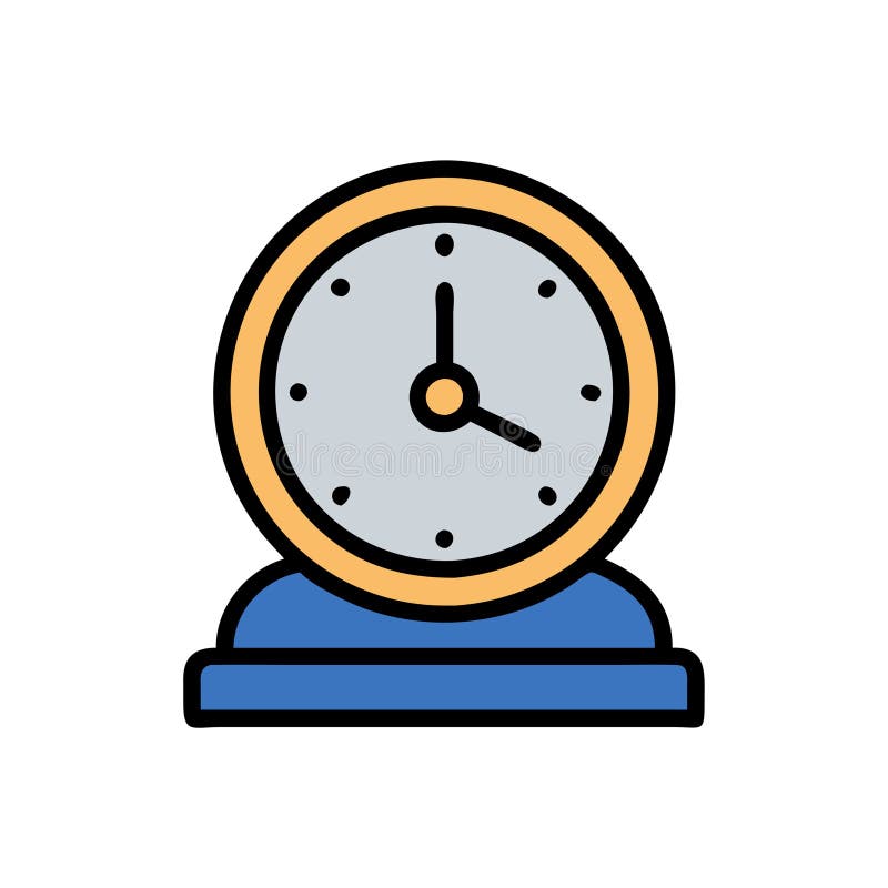 Stylish Compact Table Clock Icon Stock Illustration - Illustration of ...