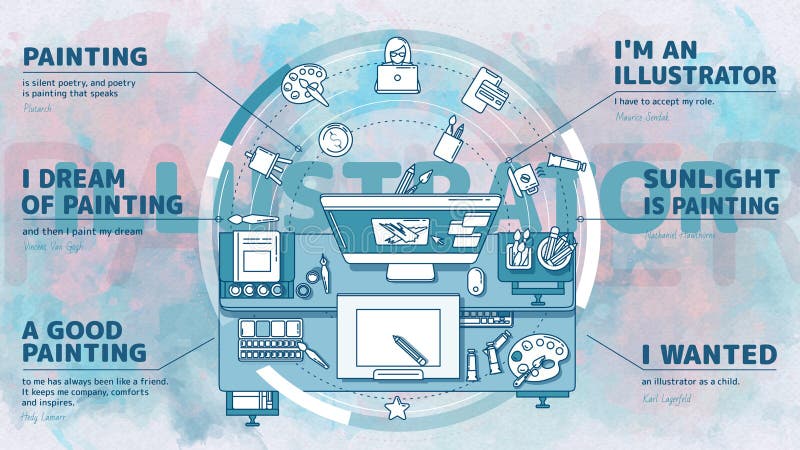Stylish Composition on the Topic of the Profession of Illustrator ...