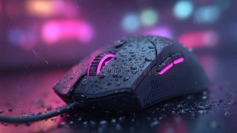Stylish Computer Mouse Pink Lights Technology Accessories Stock Photos ...