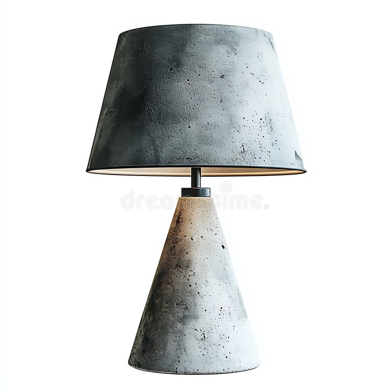 Stylish Concrete Table Lamp with a Conical Base and Wide Shade a Modern ...