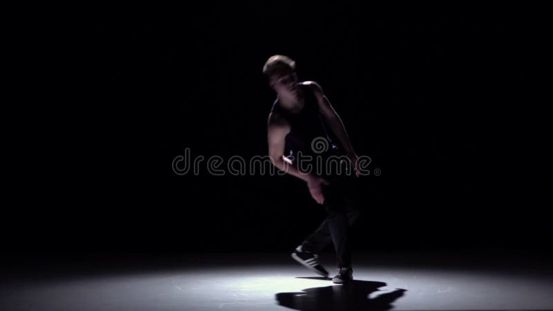 Stylish and Cool Breakdance Style Dancer, on Black, Shadow, Slow Motion ...