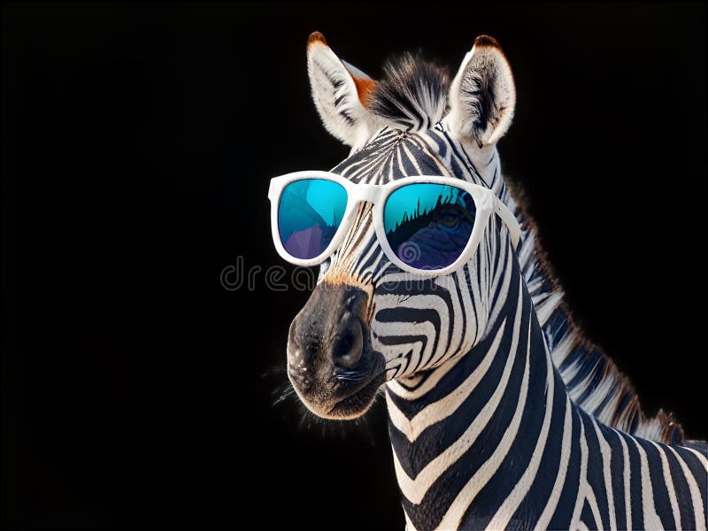 Stylish Cool Zebra in Sunglasses with Sunglasses Stock Illustration ...