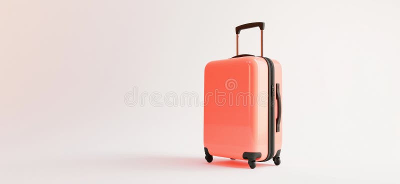 Stylish Coral Pink Hard-shell Suitcase with Retractable Handle and ...