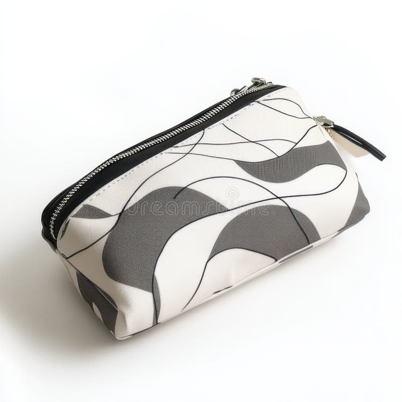 Stylish Cosmetic Pouch with Modern Design for Everyday Use in Black and ...