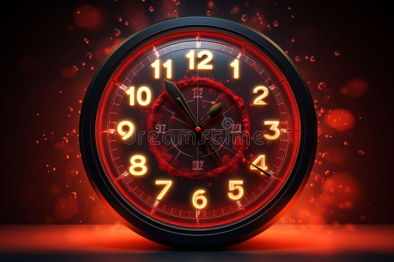 Stylish Countdown Clock Approaching Midnight on Stock Illustration ...