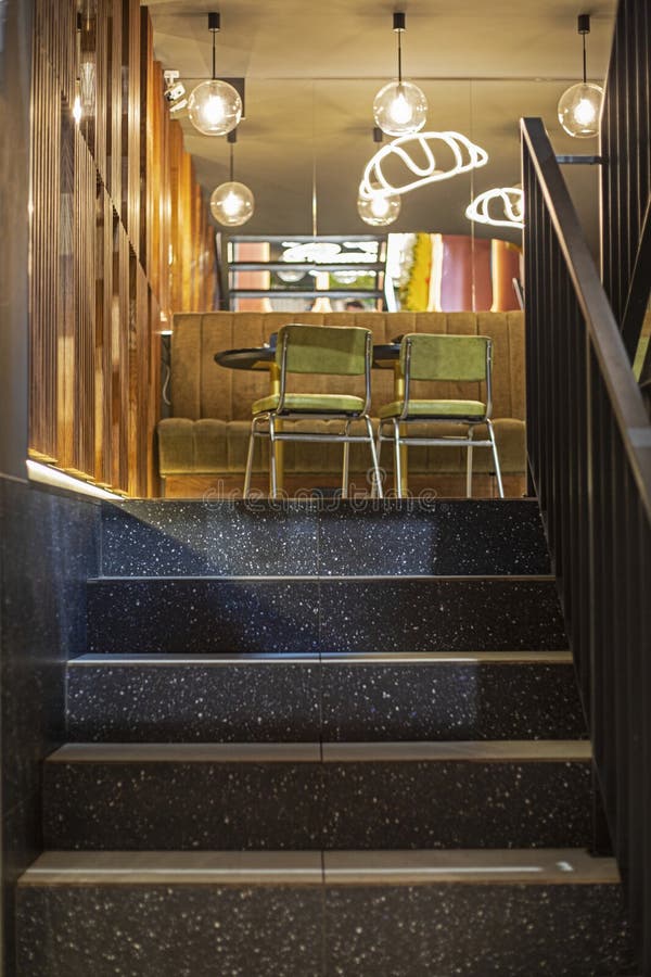 Stylish Cozy Interior Two-level Stock Image - Image of decor ...