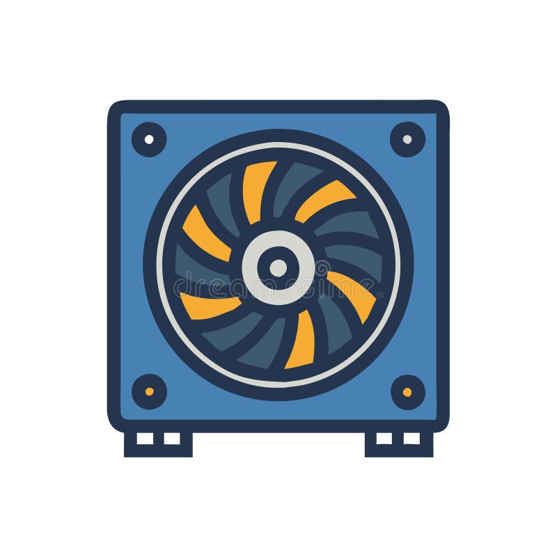 Stylish CPU Cooler Icon stock vector. Illustration of vector - 351630591