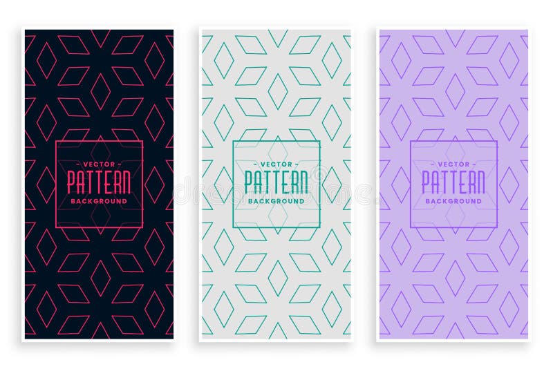 Stylish Creative Diamond Shape Pattern Design Set Stock Vector ...