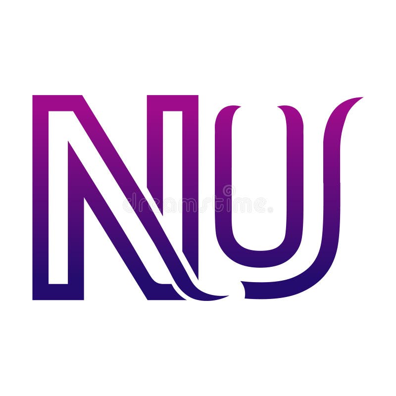 Stylish Creative NU Logo Icon Design Stock Vector - Illustration of ...