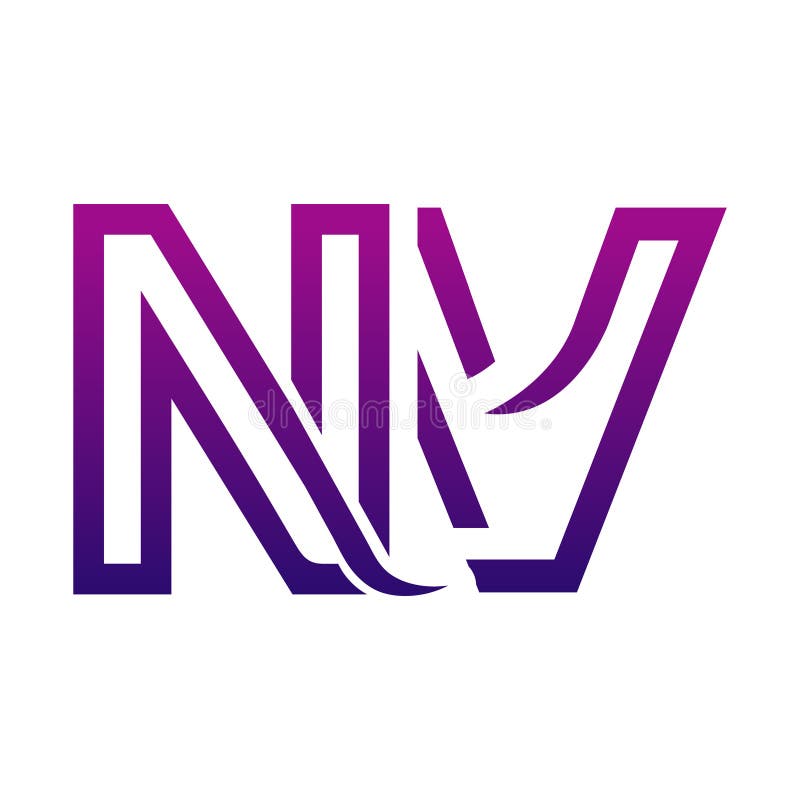 Stylish Creative NV Logo Icon Design Stock Vector - Illustration of ...