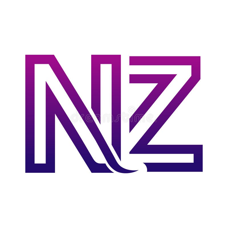 Stylish Creative NZ Logo Icon Design Stock Vector - Illustration of ...