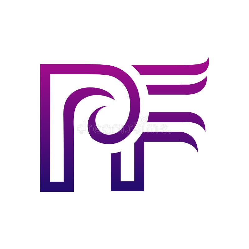 Stylish Creative PF Logo Icon Design Stock Vector - Illustration of ...