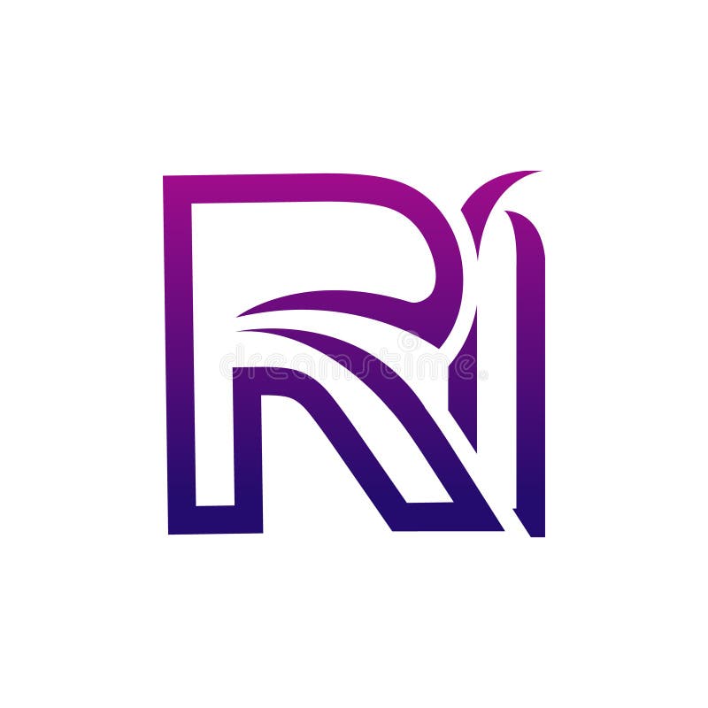 Stylish Creative RI Logo Icon Design Stock Vector - Illustration of ...