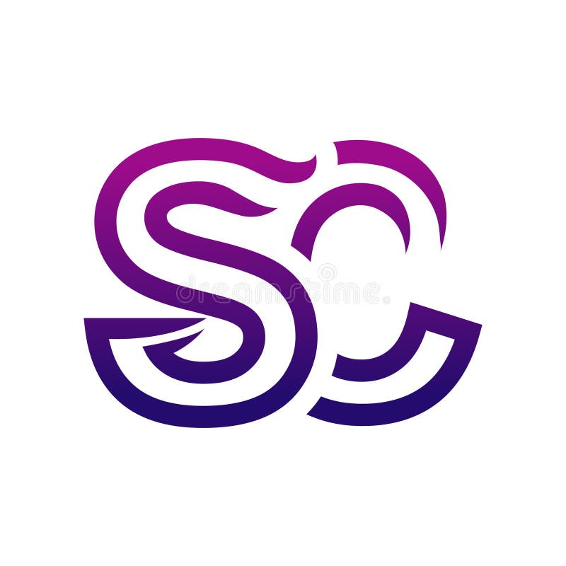 Stylish Creative SC Logo Icon Design Stock Vector - Illustration of ...
