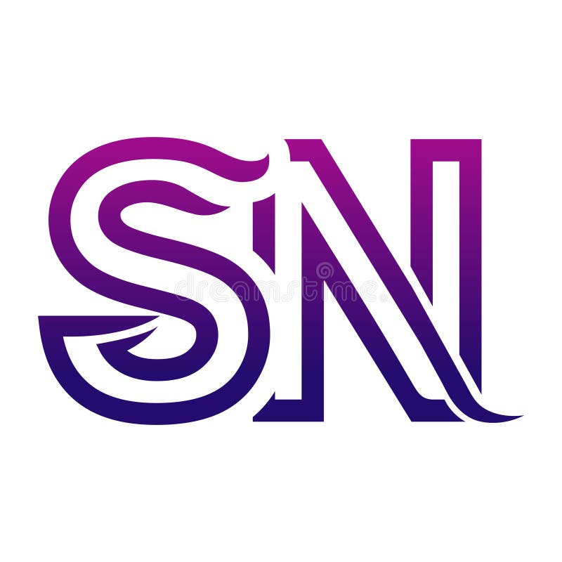 Stylish Creative SN Logo Icon Design Stock Vector - Illustration of ...