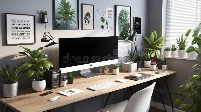Stylish Creative Workspaces: Modern Designs for Freelancers Stock ...