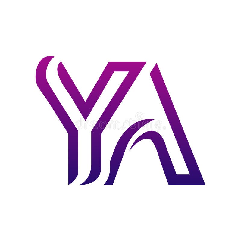 Stylish Creative YA Logo Icon Design Stock Vector - Illustration of ...