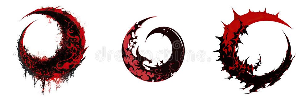 Stylish Cursed Moon in 2D Logo Style AI Generated Stock Illustration ...