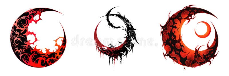 Stylish Cursed Moon in 2D Logo Style AI Generated Stock Illustration ...