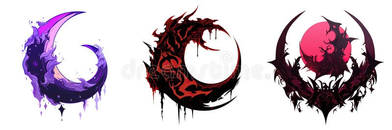 Stylish Cursed Moon in 2D Logo Style AI Generated Stock Illustration ...
