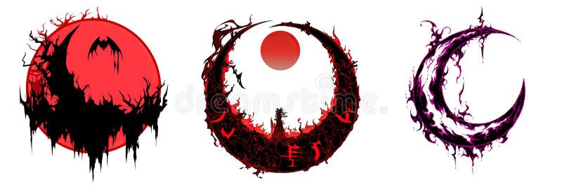 Stylish Cursed Moon in 2D Logo Style AI Generated Stock Illustration ...