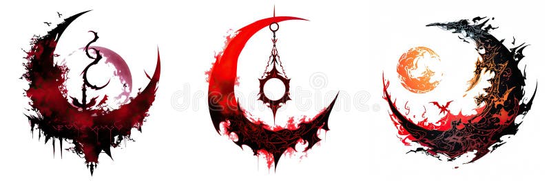 Stylish Cursed Moon in 2D Logo Style AI Generated Stock Illustration ...