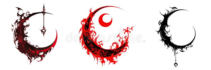 Stylish Cursed Moon in 2D Logo Style AI Generated Stock Illustration ...