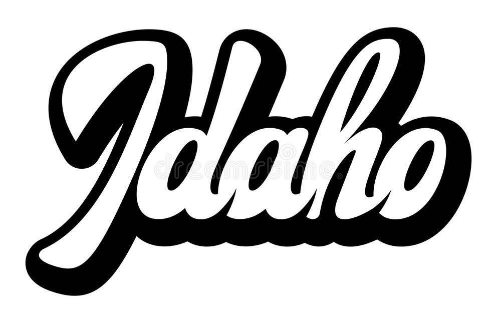Stylish Cursive Idaho Logo Design in Black and White Stock Vector ...