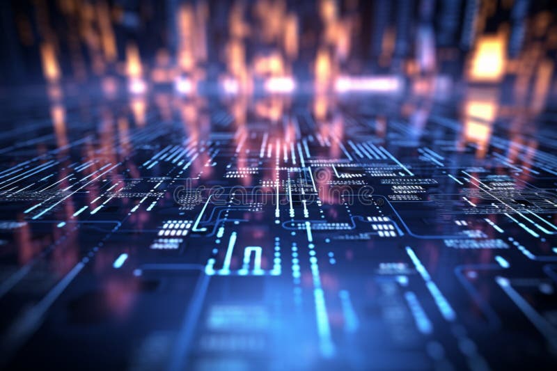 Stylish Cyber Circuitry Creating a Futuristic Technology Concept ...