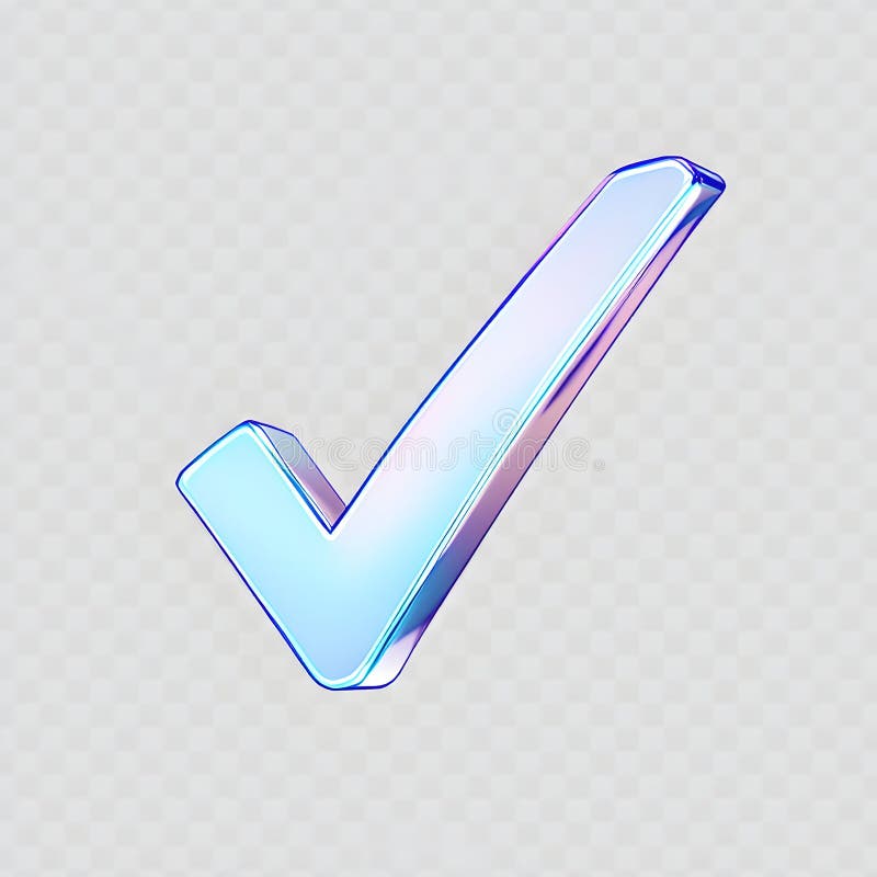 Checkmark 3D Icon Isolated on Transparent Background Stock Illustration ...